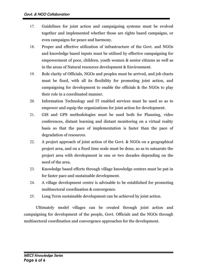 Govt & Ngo Collaboration | DOC | Non-Profit Organizations | Industries
