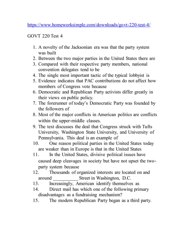 Govt 220 test 4 Liberty | PDF