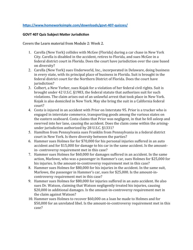 GOVT 407 Quizzes Quiz Liberty University Homeworksimple.com.docx | Legal Services Industry ...