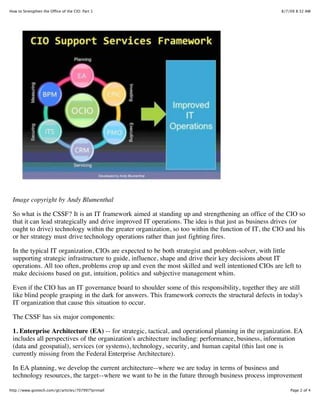 CIO Support Services Framework Part I of II - Andy Blumenthal | PDF