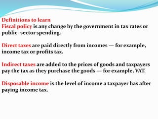 Government economic objective and policies | PPTX