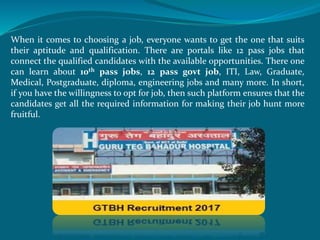 Govt jobs for 12th pass, 12th pass govt job | PPTX | Job Search | Careers
