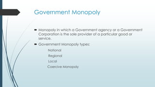 Govt monopoly in India | PPTX