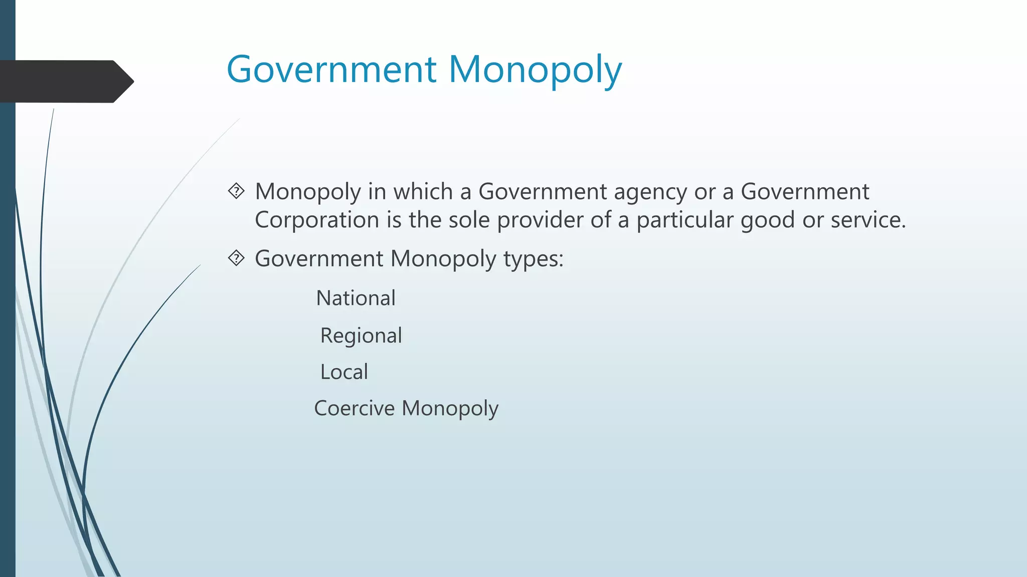 Govt monopoly in India | PPTX