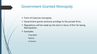 Government Monopoly Examples