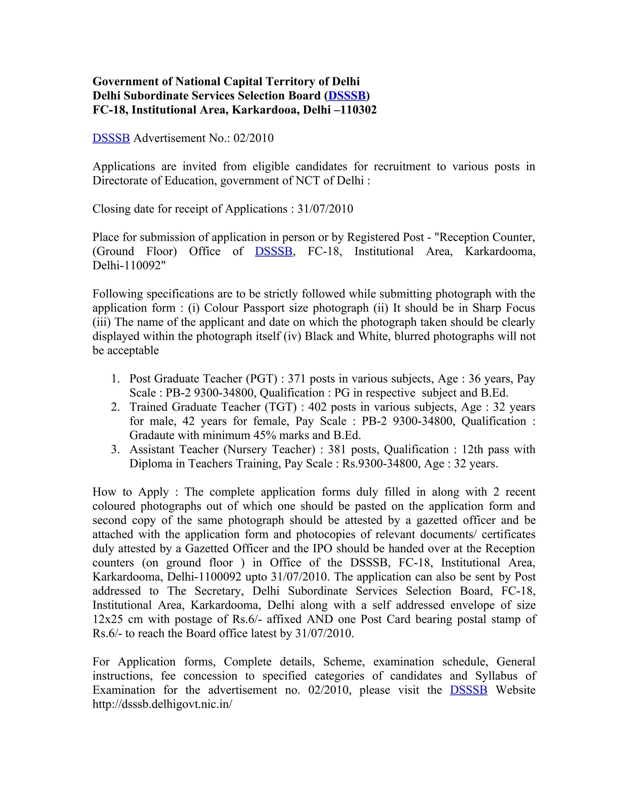 Govt of nct of delhi | DOC