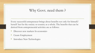Govt policies & schemes for entreprise development | PPTX
