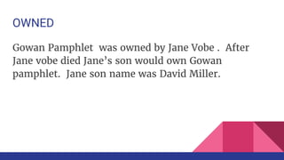 Gowan pamphlet jenny | PPT