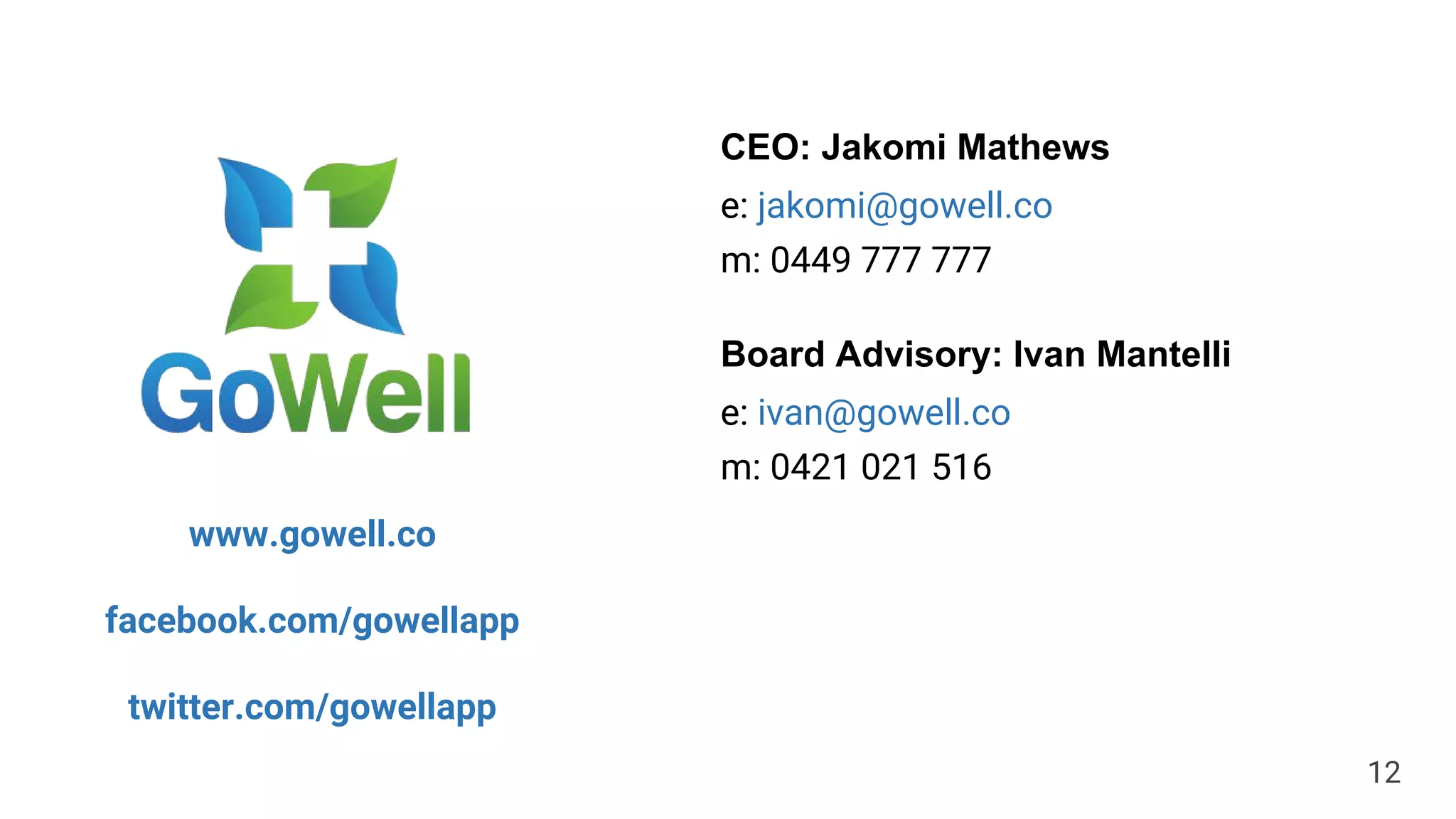 GoWell Health Platform and App Overview | PPT