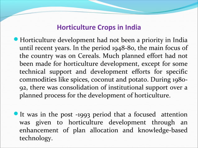 horticulture growth in indian economy | PPT | Agriculture | Industries