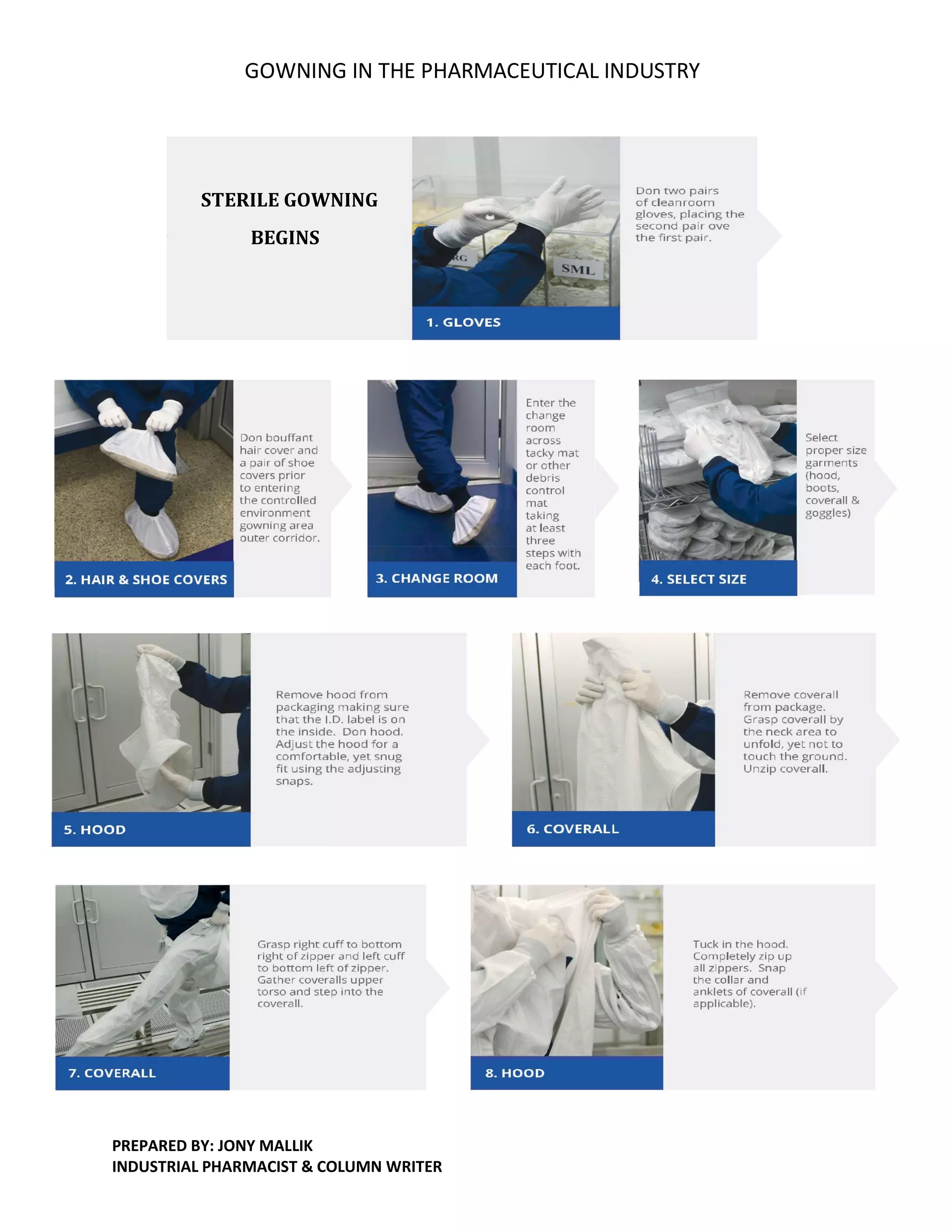 Gowning in the pharmaceutical industry | PDF