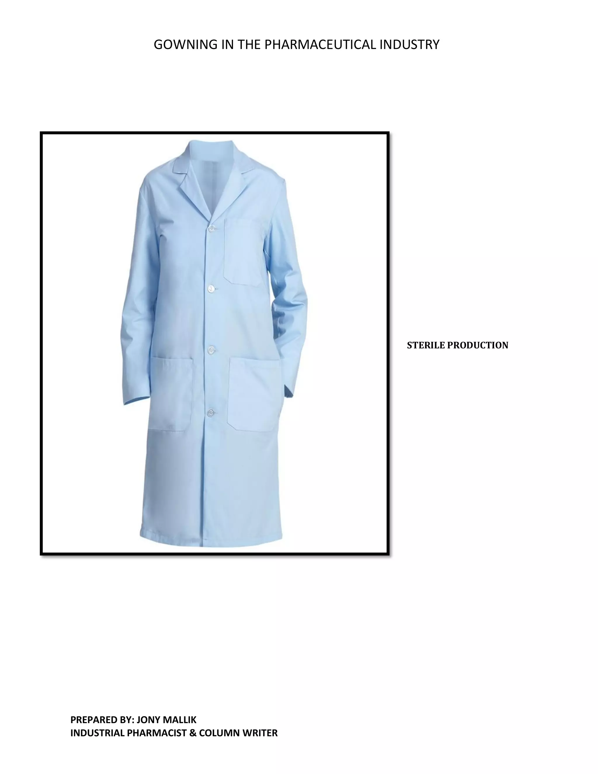 Gowning in the pharmaceutical industry | PDF