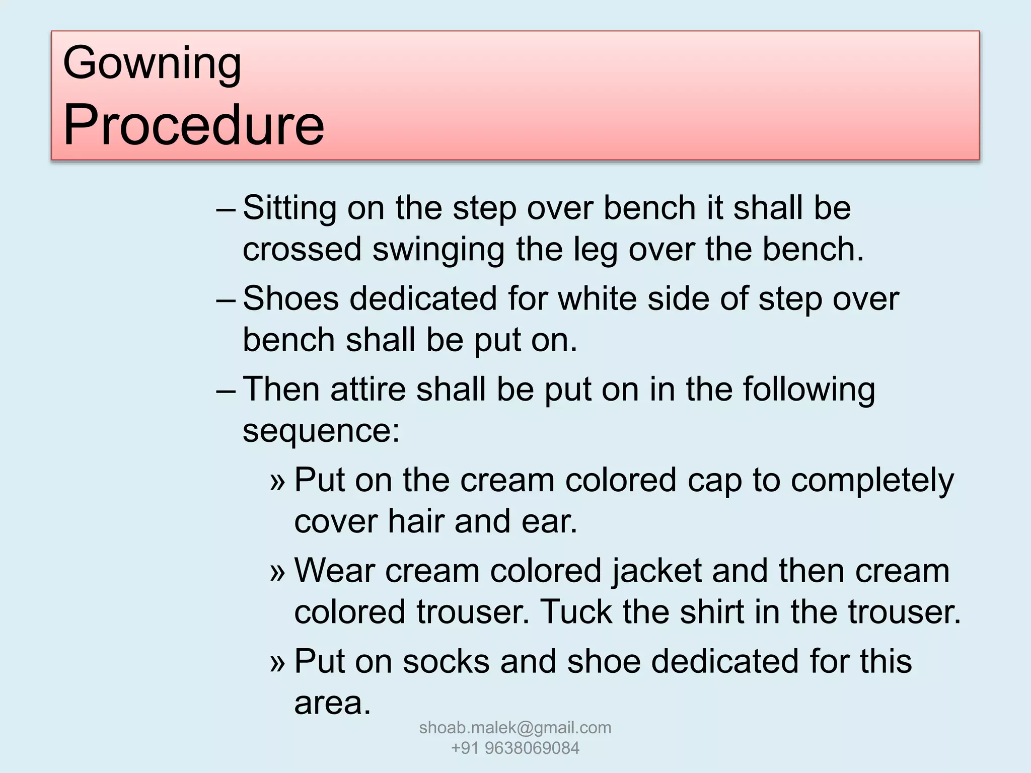 Gowning procedure for Pharma Manufacturing Area | PPTX
