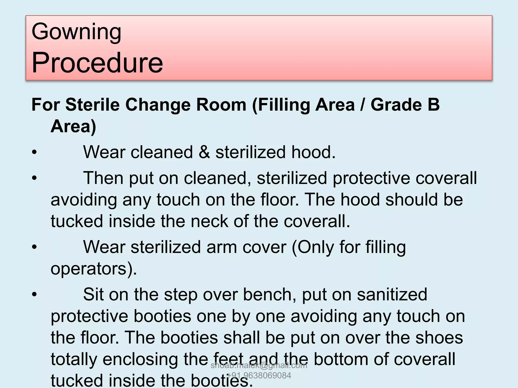 Gowning procedure for Pharma Manufacturing Area | PPTX