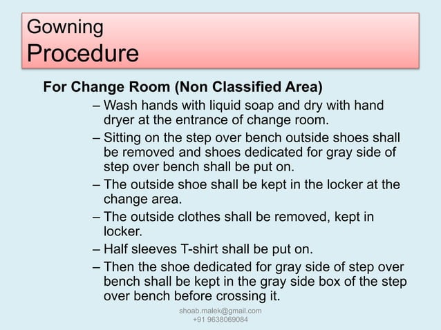 Gowning procedure for Pharma Manufacturing Area | PPTX