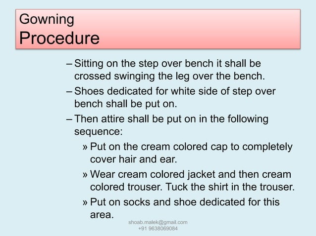 Gowning procedure for Pharma Manufacturing Area | PPTX