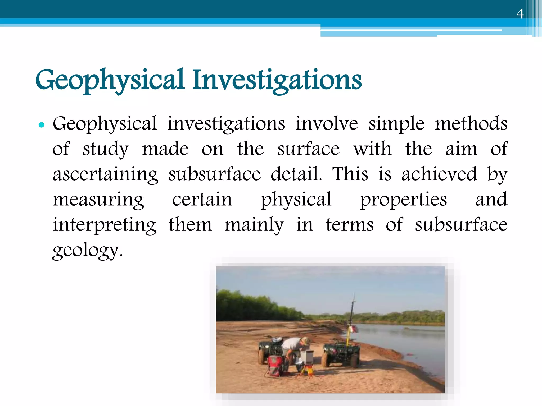 Groundwater Investigation Techniques-Geophysical Methods | PPTX