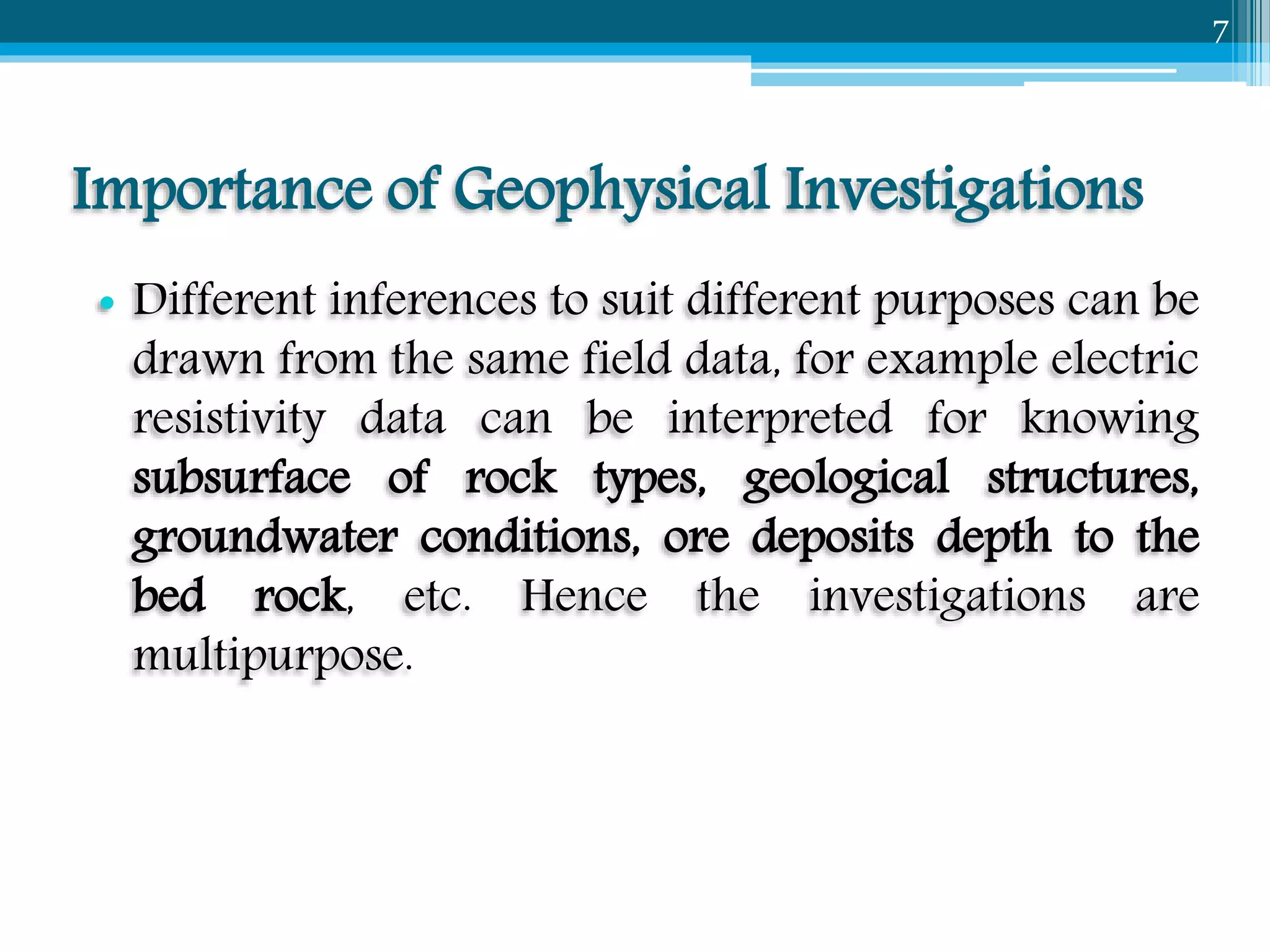 Groundwater Investigation Techniques-Geophysical Methods | PPTX