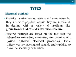 Groundwater Investigation Techniques-Geophysical Methods | PPTX