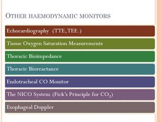 HAEMODYNAMIC MONITORING – CVP, PAC AND IBP | PPTX