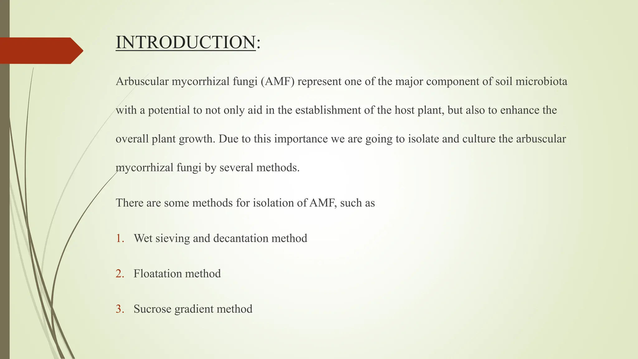 Isolation of AMF by wet sieving and decantation method pptx | PPTX