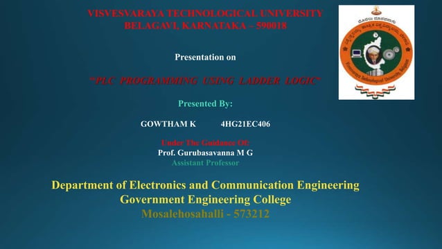 programable logic control using ladder logic | PPT