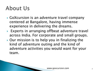 Goxcursion corporate outing | PPT