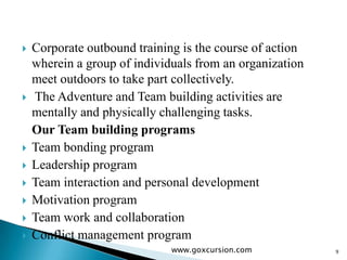 Goxcursion corporate outing | PPT