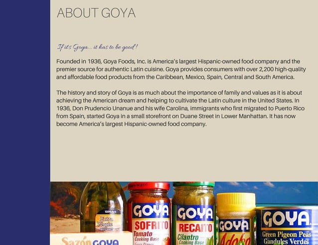 Rebranding: Goya Foods | PPT