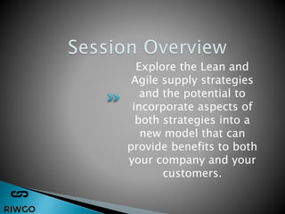 Business Forecasting and Analytics Forum: Combining Lean and Agility to ...