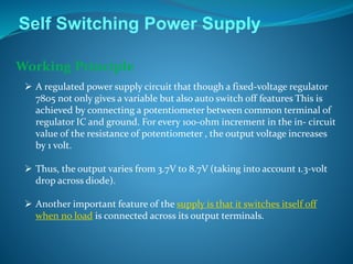 SELF SWITCHING POWER SUPLLY | PPTX