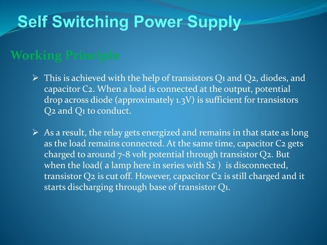 SELF SWITCHING POWER SUPLLY | PPTX