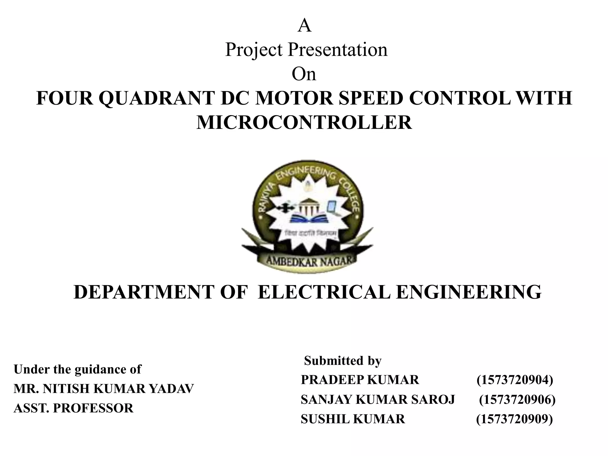 Four Quadrant Dc Motor Speed Control With Microcontroller Pptx Radio Control Hobbies
