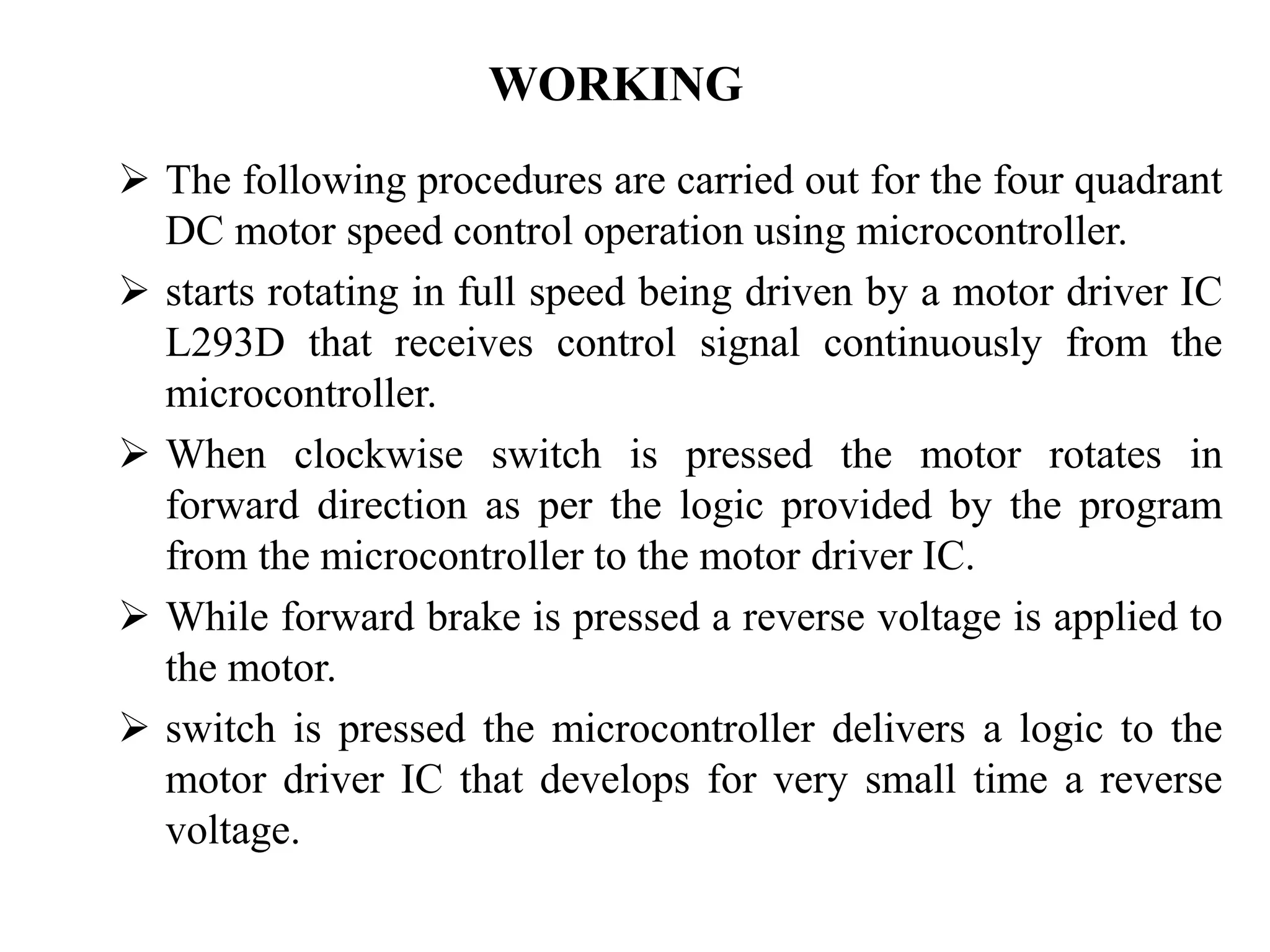 Four Quadrant Dc Motor Speed Control With Microcontroller Pptx Radio Control Hobbies