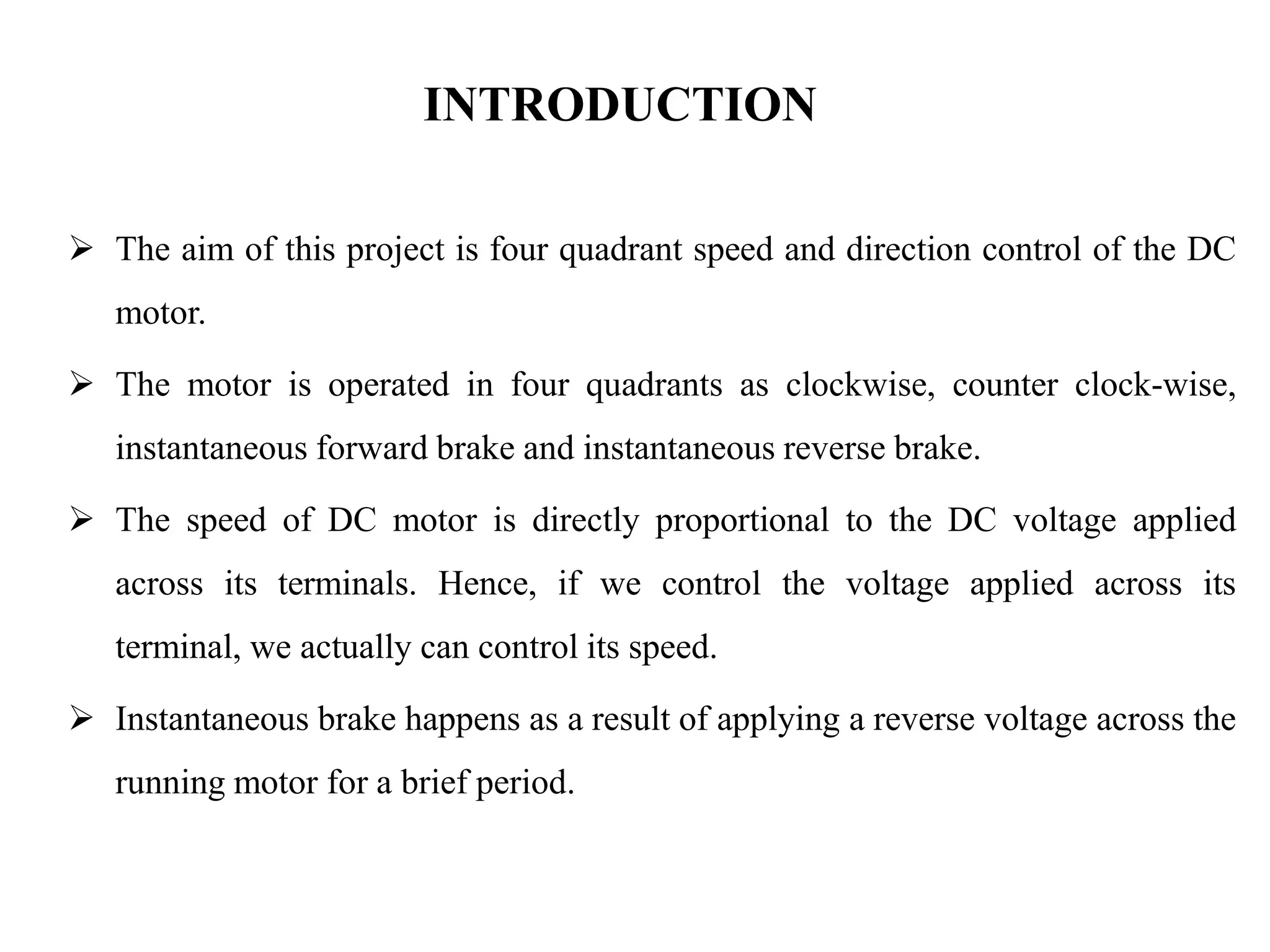 Four Quadrant Dc Motor Speed Control With Microcontroller Pptx Radio Control Hobbies