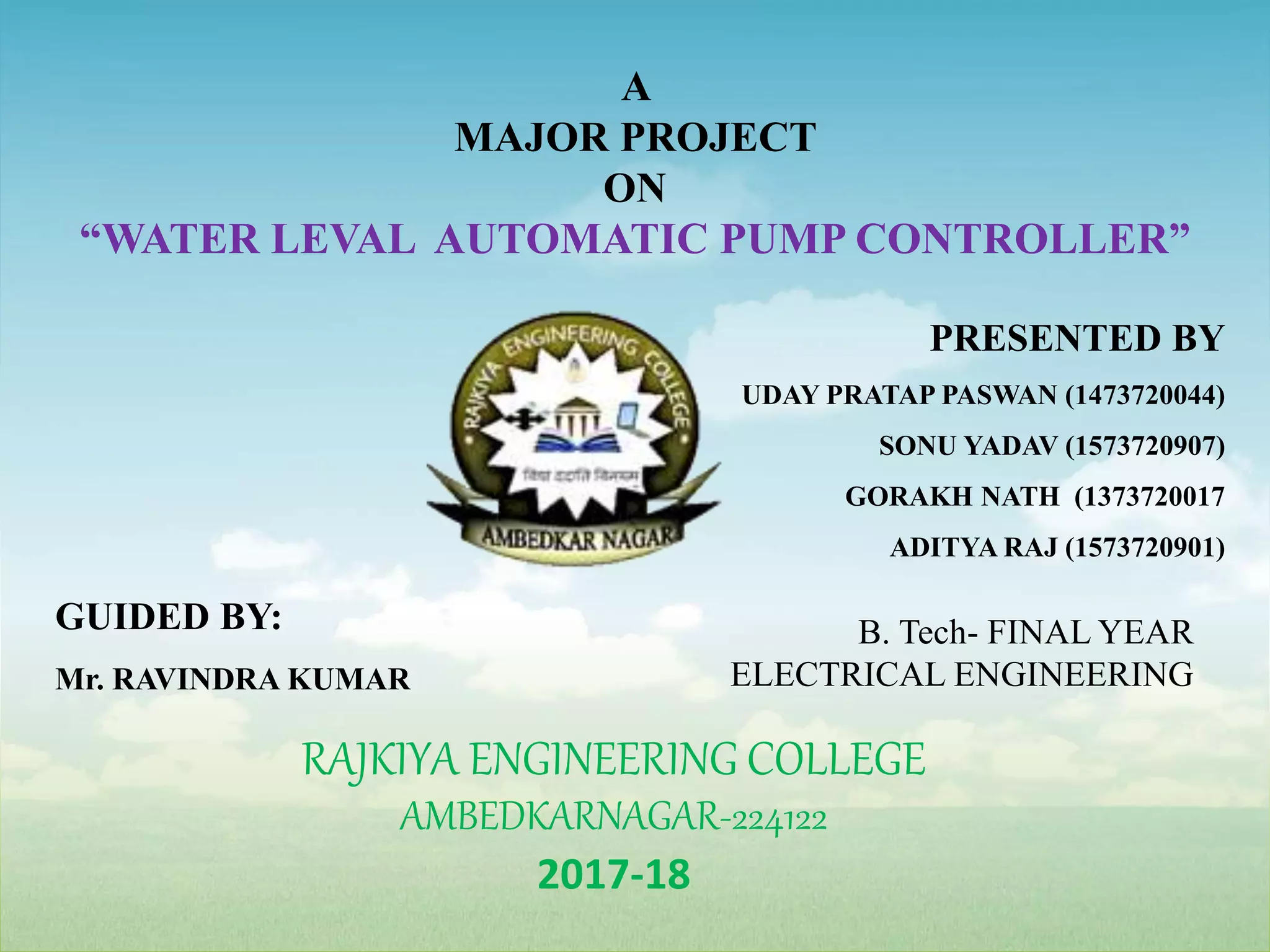 WATER LEVEL AUTOMATIC PUMP CONTROLLER | PPTX