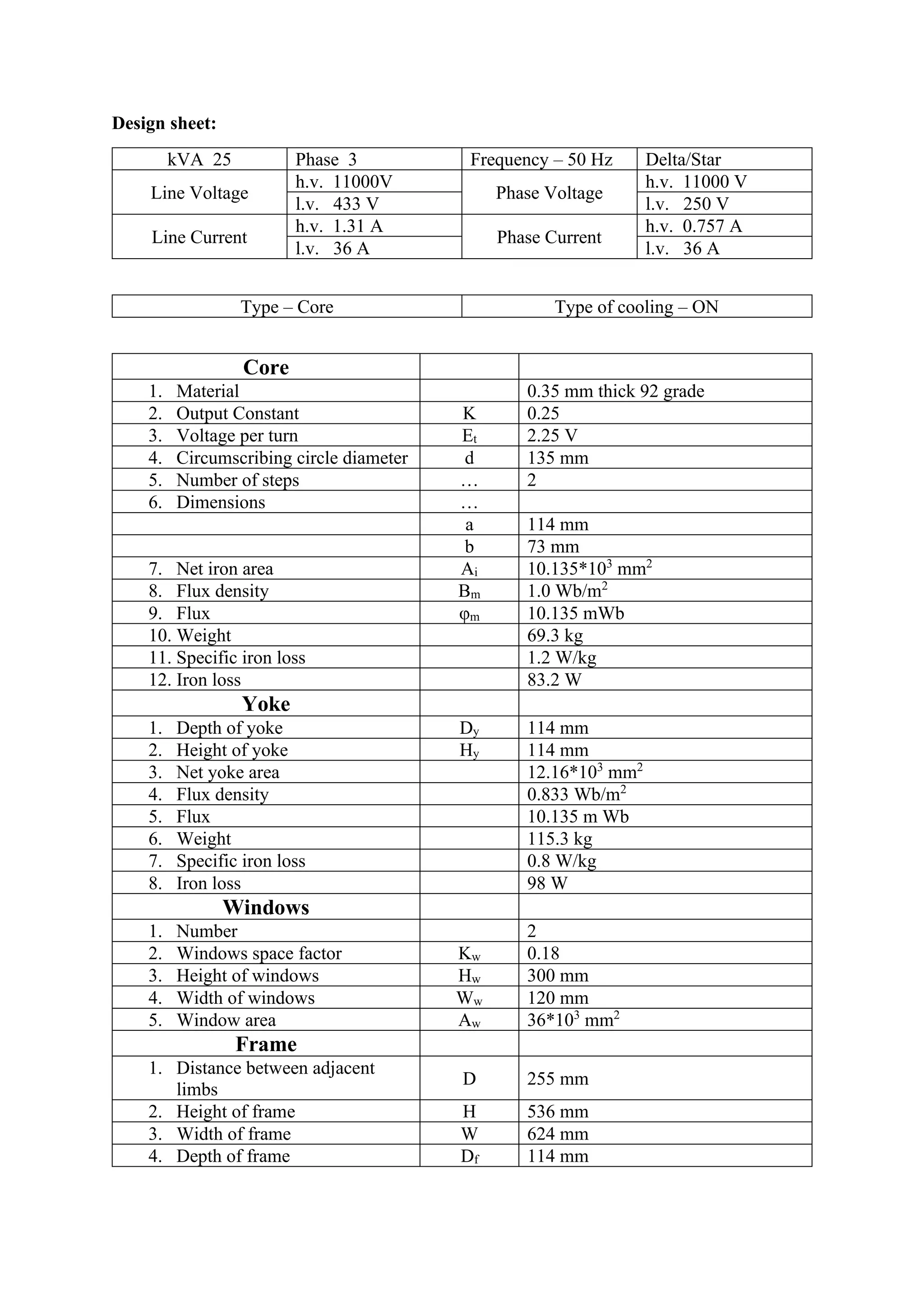 Design of substation (with Transformer Design) | PDF
