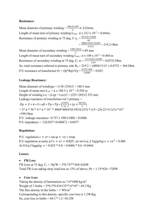 Design of substation (with Transformer Design) | PDF