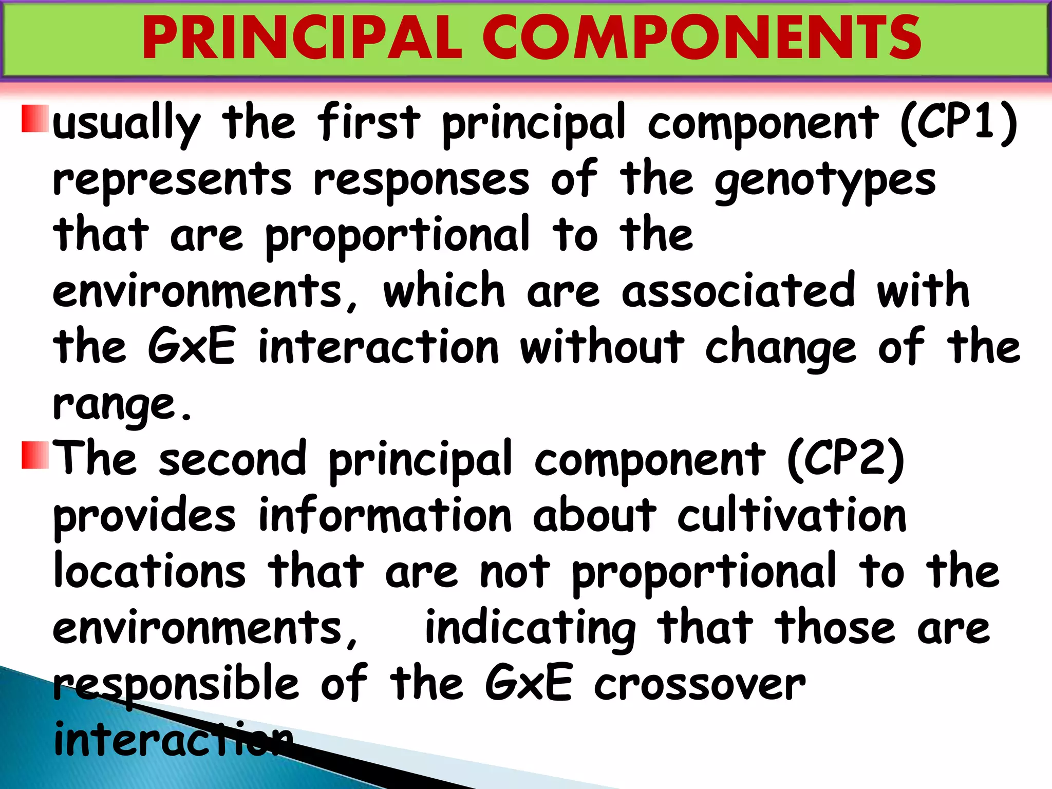 Stability analysis and G*E interactions in plants | PPTX