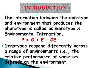 Stability analysis and G*E interactions in plants | PPTX