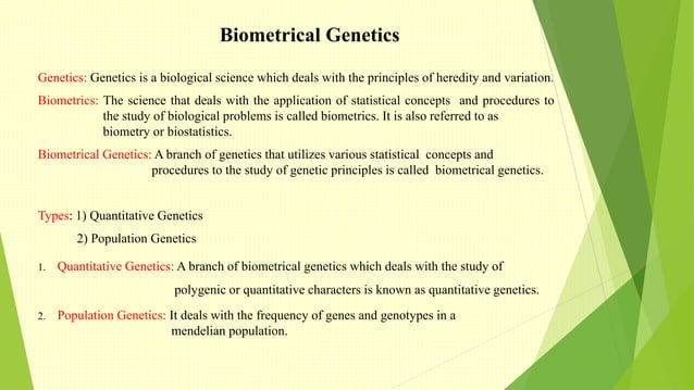 Biometrical Techniques in Plant Breeding | PPTX | Genetics | Science