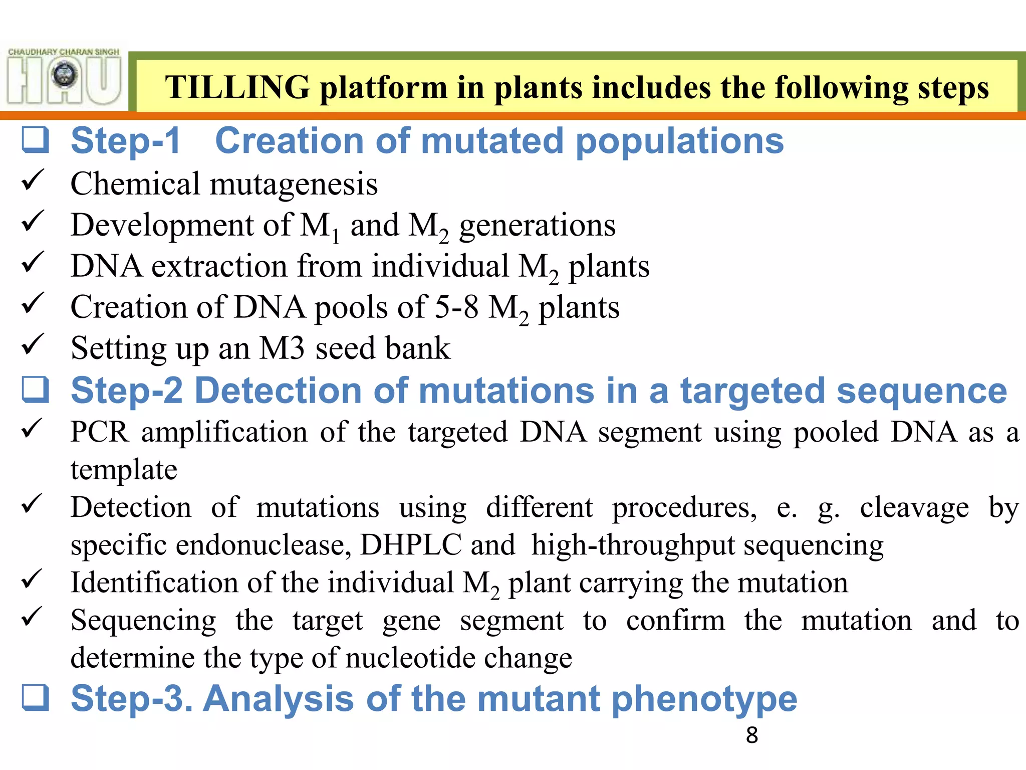 TILLING and Eco-TILLING for crop improvement | PPT