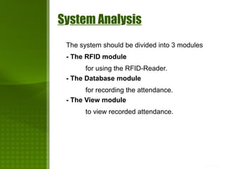 Java Based RFID Attendance Management System Graduation Project ...