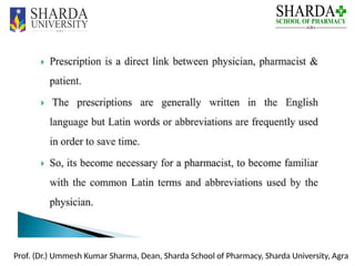 Prescription: Definition, Parts of prescription, handling of ...