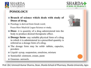 Posology: Definition, Factors affecting posology. Pediatric dose ...