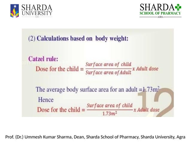 Posology: Definition, Factors affecting posology. Pediatric dose ...