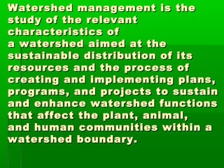 watershed management | PPT
