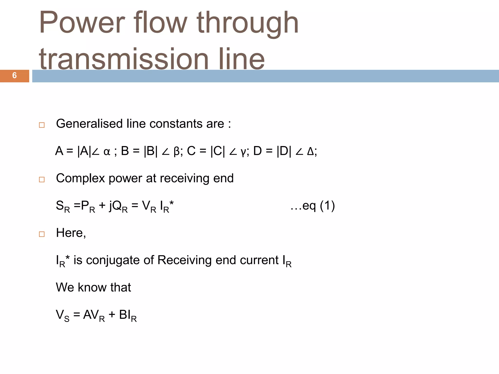 Power flow through transmission line. | PPTX