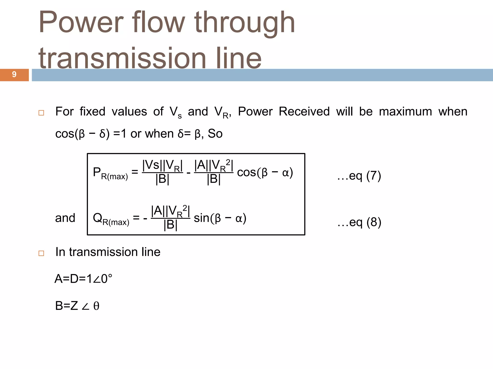 Power flow through transmission line. | PPTX