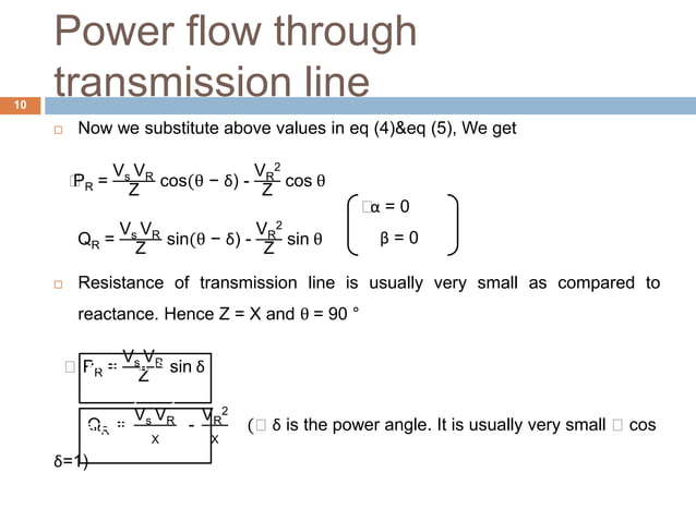 Power flow through transmission line. | PPTX